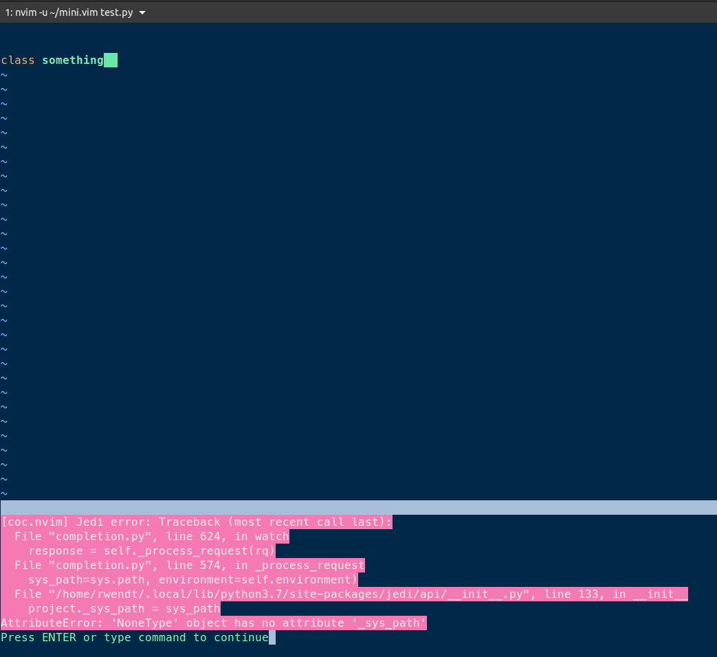 Python completion error · Issue #179 · neoclide/coc-python · GitHub