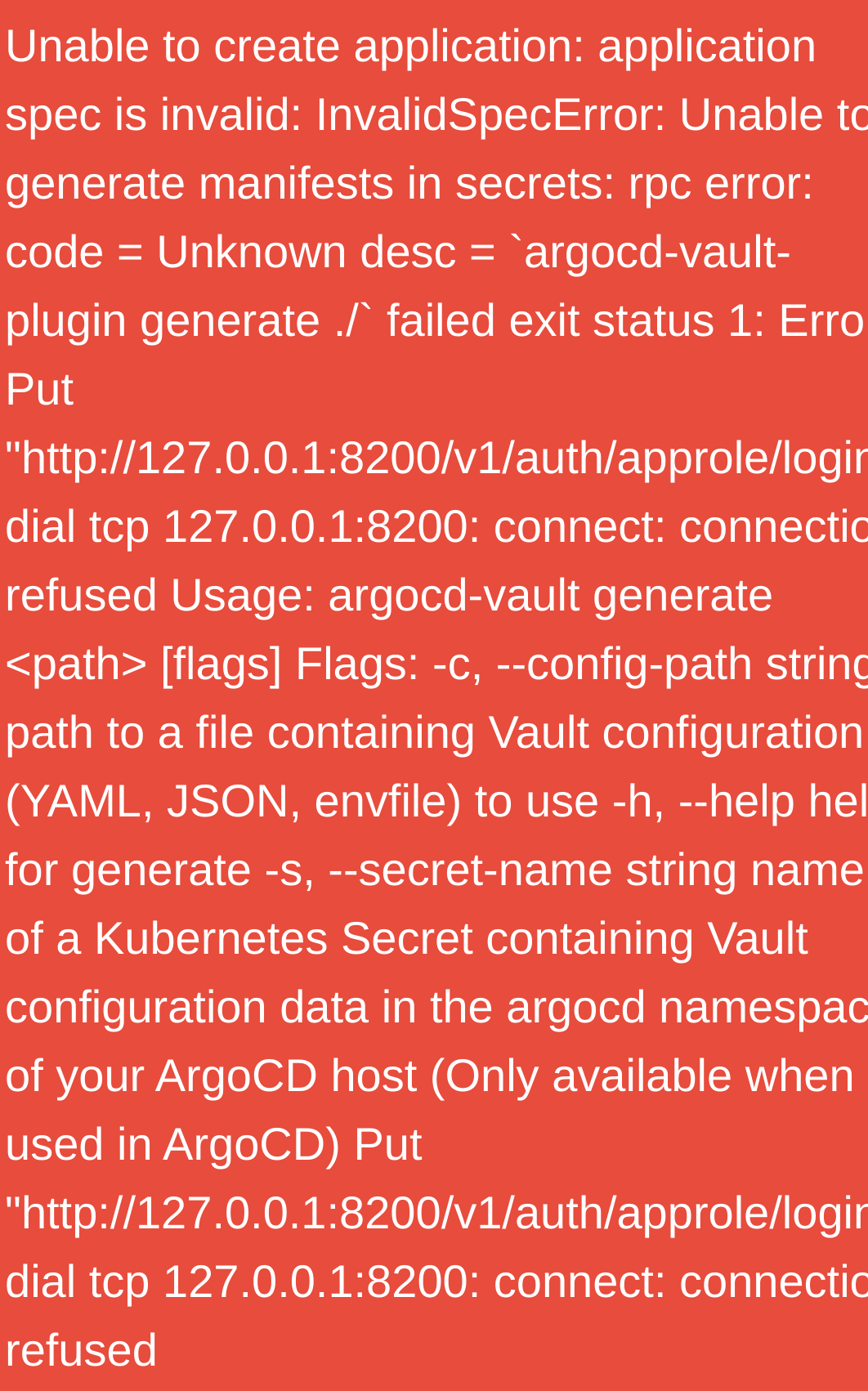 Authentication to Vault failed · Issue #170 · argoproj-labs/argocd-vault-plugin · GitHub