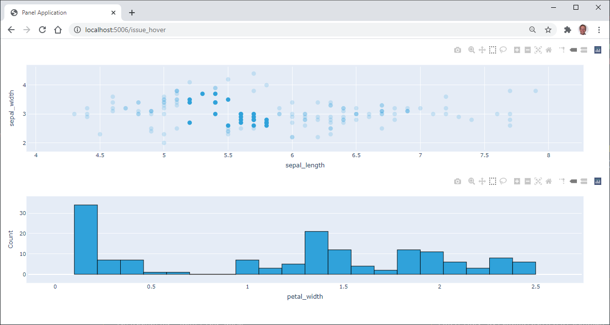 No way to make link_selections Plotly histogram responsive · Issue ...