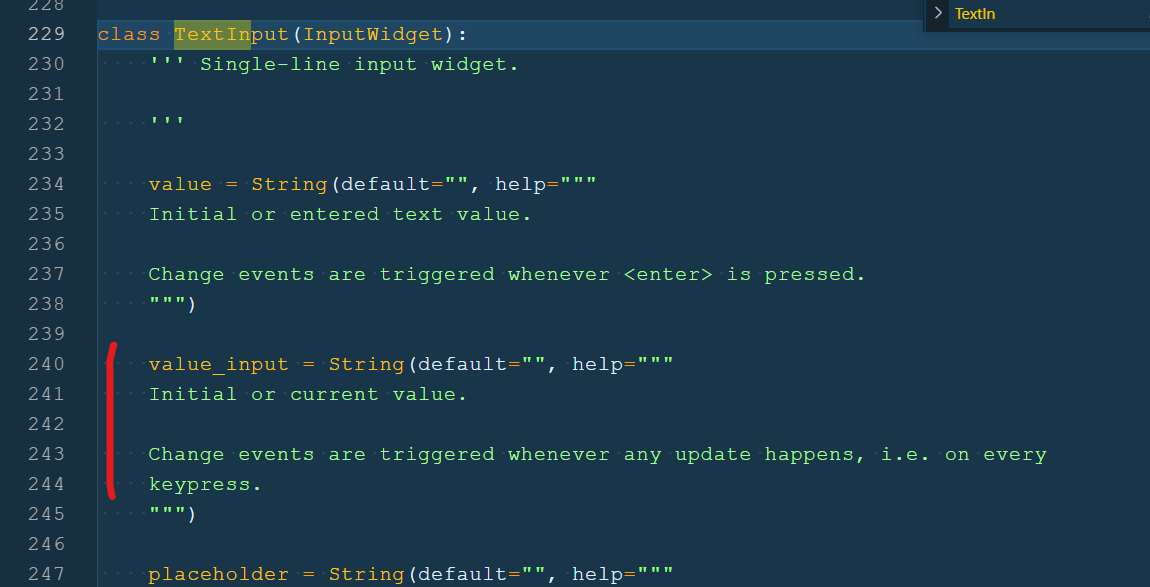Add `value_input` parameter to all TextInputs · Issue #1882 · holoviz/panel · GitHub