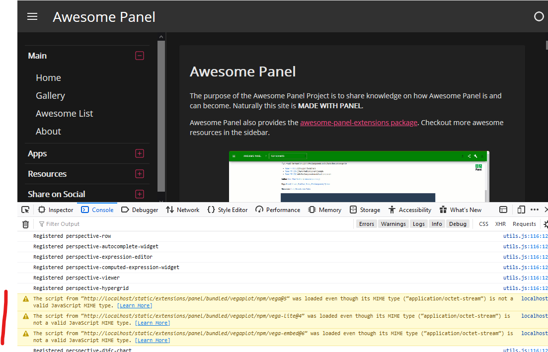 Panel 0.11.0rc3 - MIME type is not valid · Issue #2020 · holoviz/panel ...