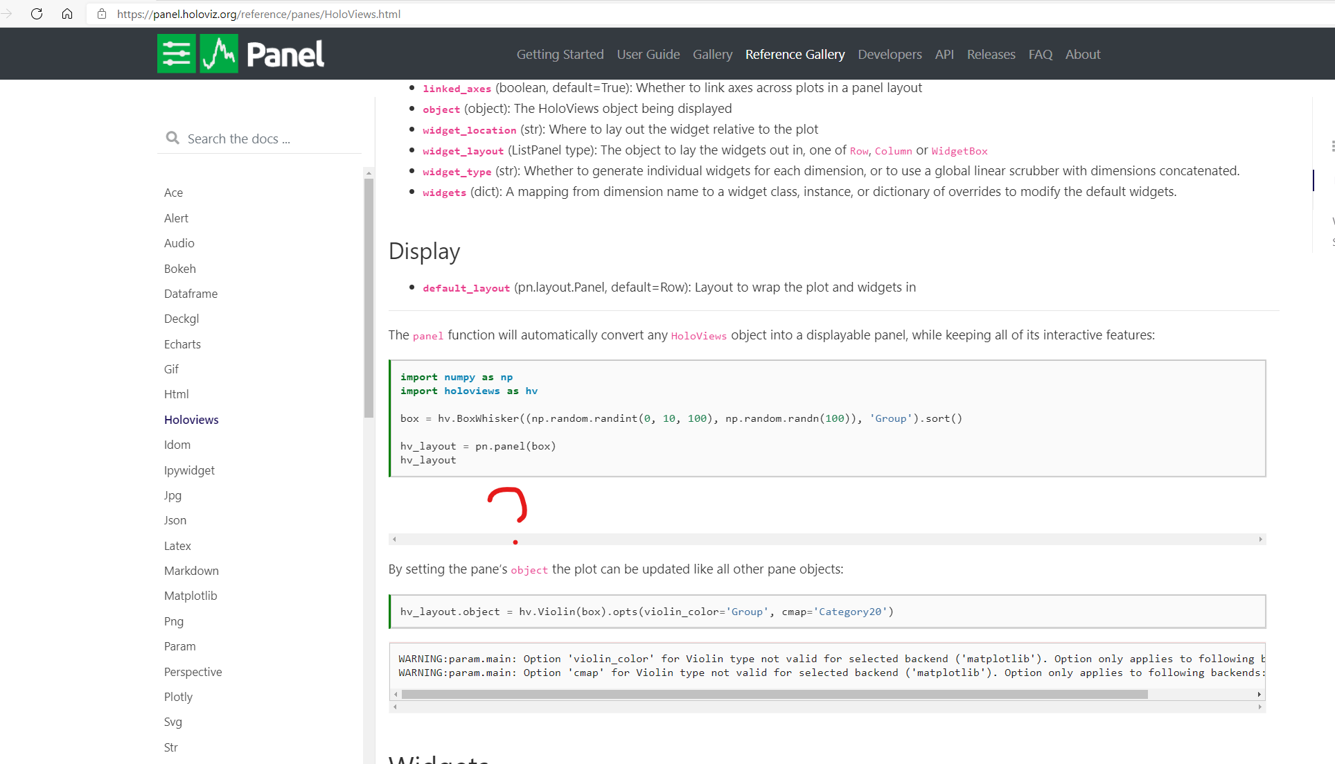 Output of Reference Examples not shown in a lot of places · Issue #2189 · holoviz/panel · GitHub