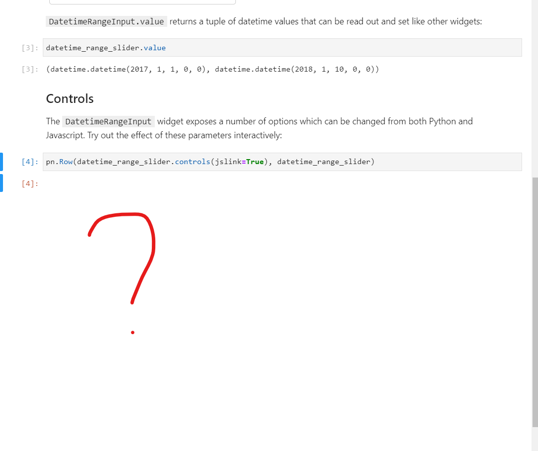 Controls for DatetimeRangeInput not shown in Reference Notebook · Issue #2202 · holoviz/panel ...