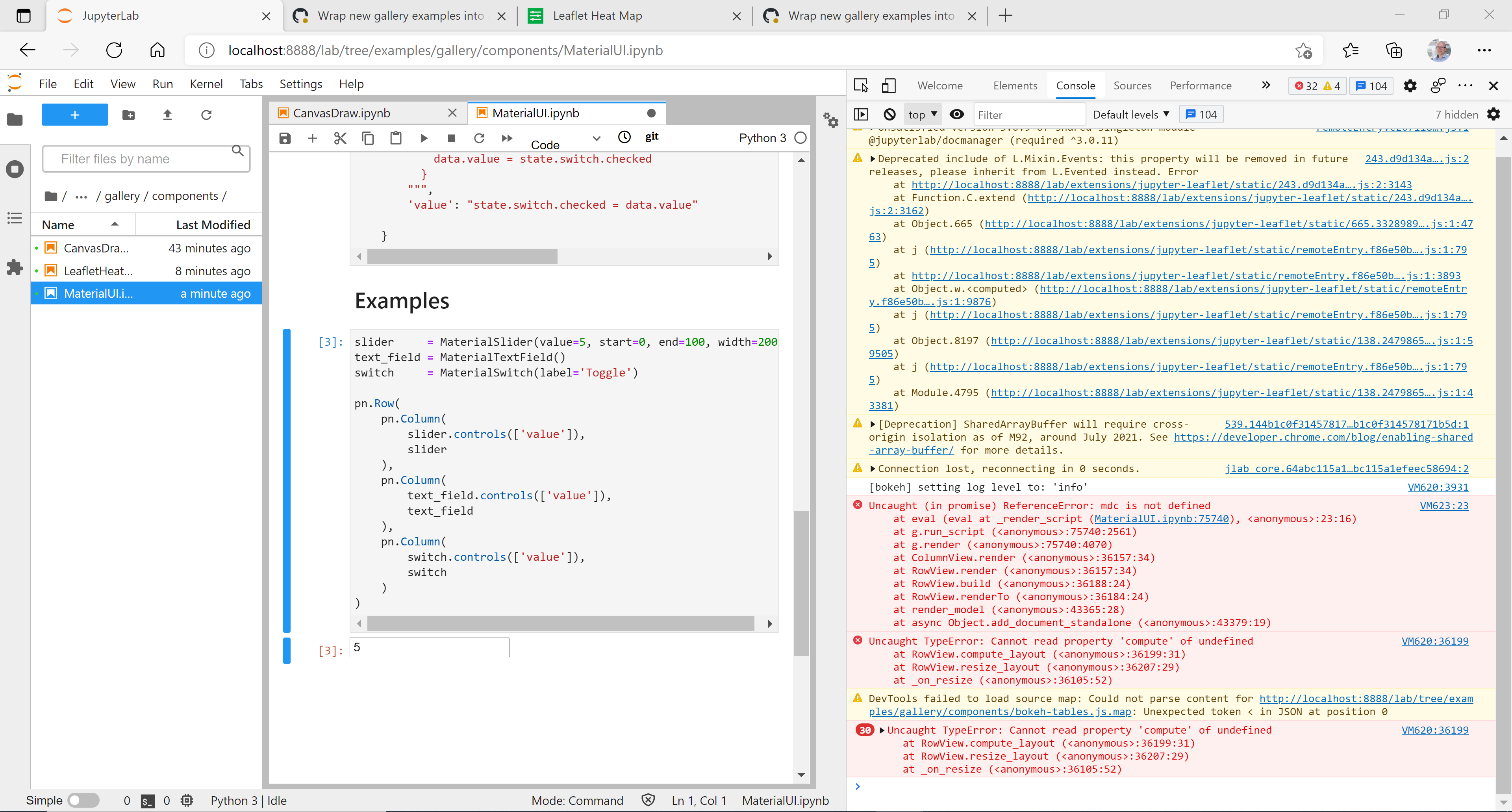 MaterialUI.ipynb not working: ReferenceError: mdc is not defined · Issue #2547 · holoviz/panel ...