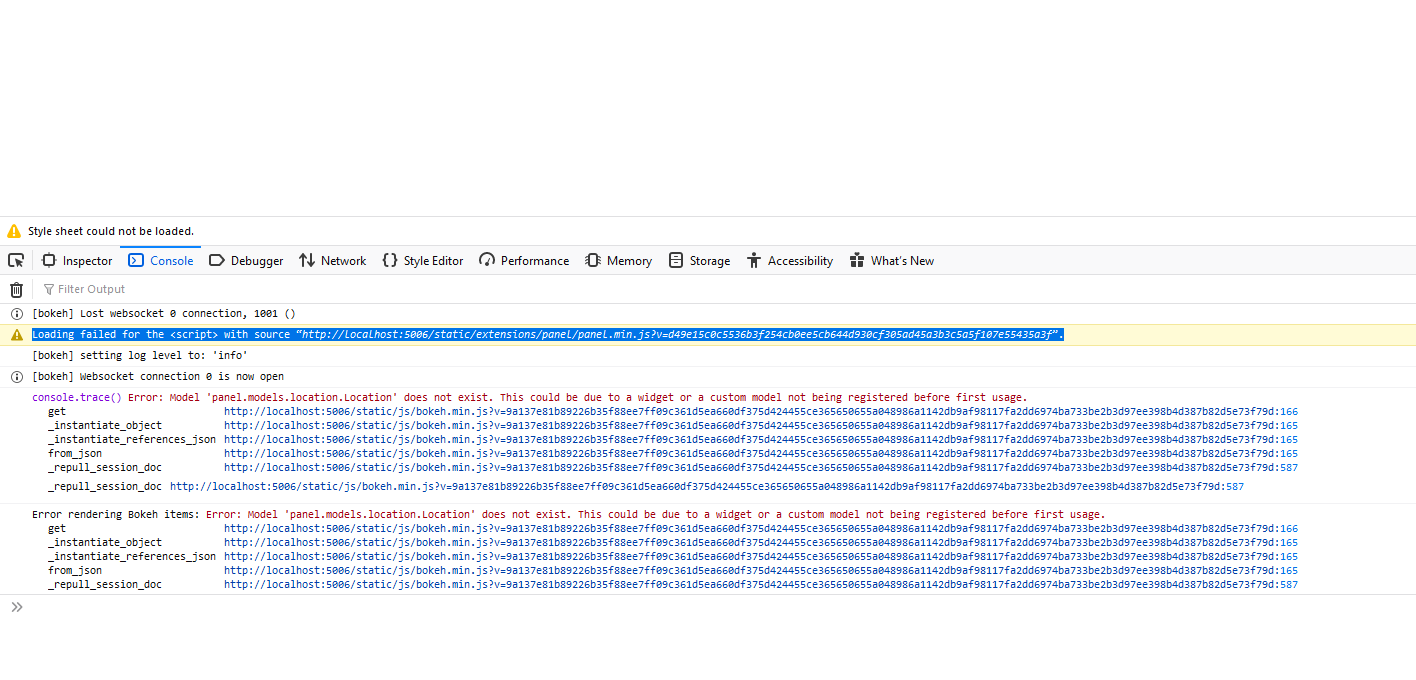 Loading failed for the with source “http://localhost:5006/static/extensions/panel/panel.min.js?v ...