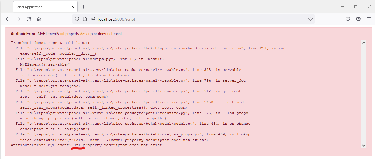 ReactiveHTML: descriptor does not exist · Issue #2937 · holoviz/panel · GitHub