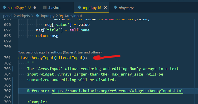 No reference notebook for ArrayInput · Issue #3364 · holoviz/panel · GitHub