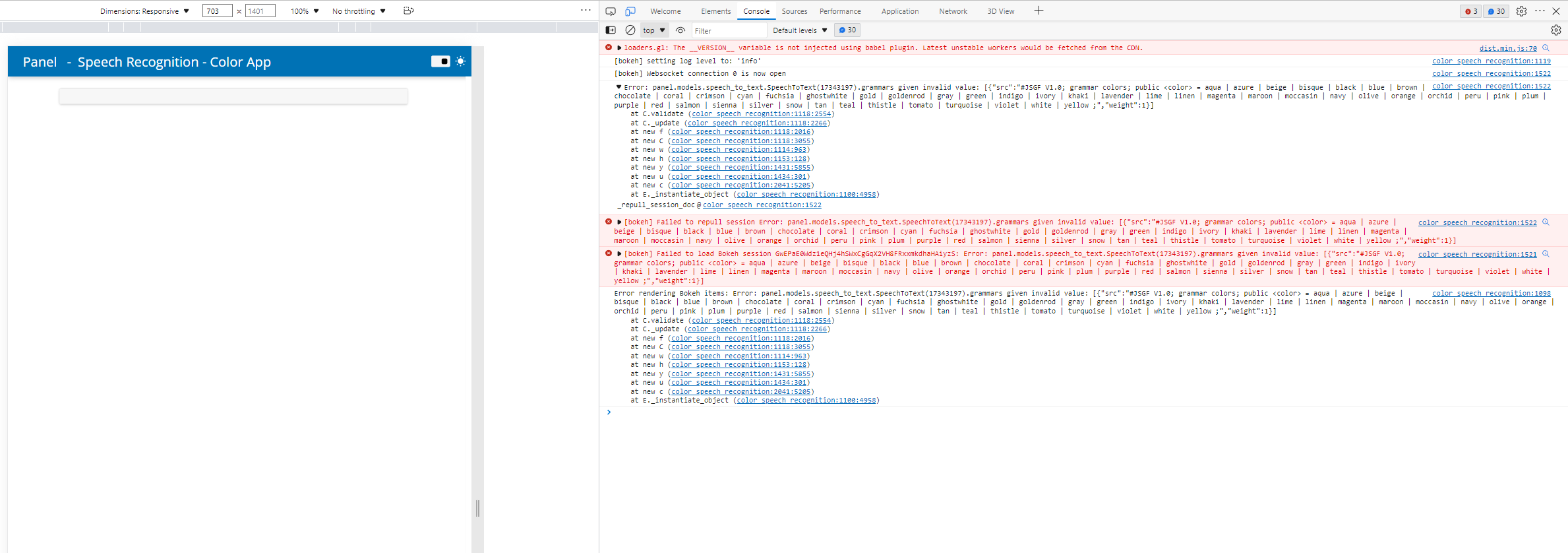 Color Speech Recognition Example not working · Issue #3726 · holoviz ...