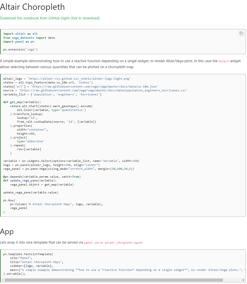 Altair Choropleth Simple Example Issues · Issue #3730 · holoviz/panel · GitHub