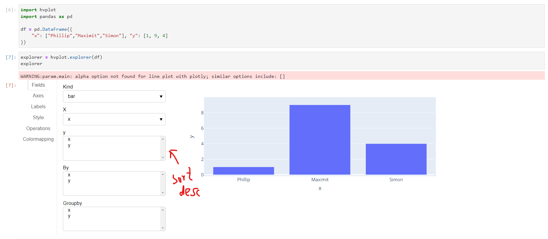 Enable me to easily sort the x values when using the explorer · Issue #889 · holoviz/hvplot · GitHub