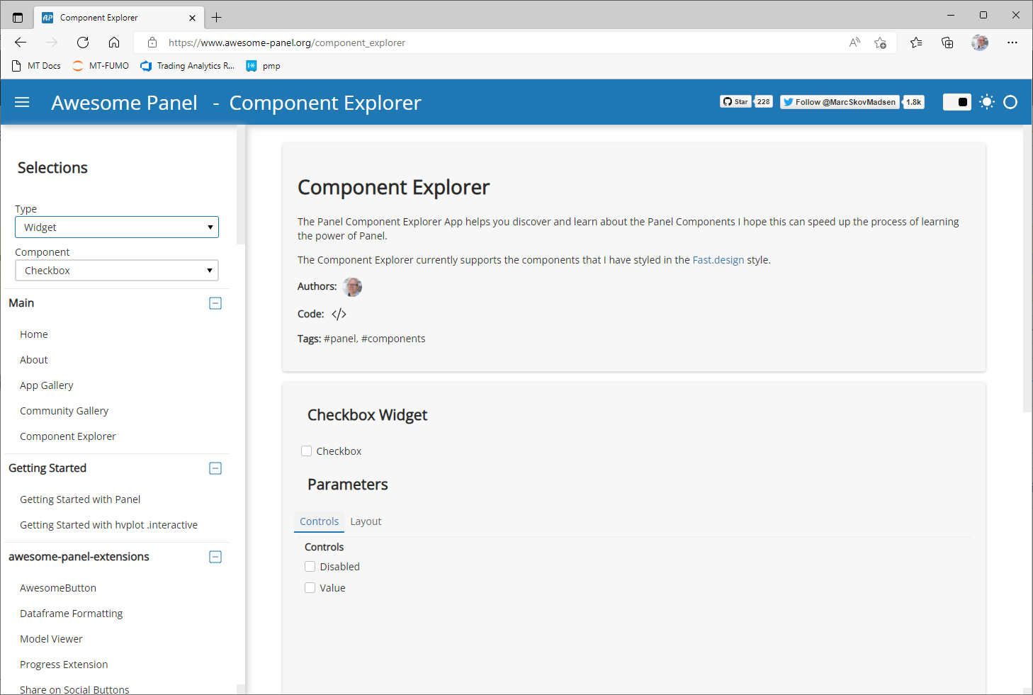 Add a component explorer · Issue #3871 · holoviz/panel · GitHub