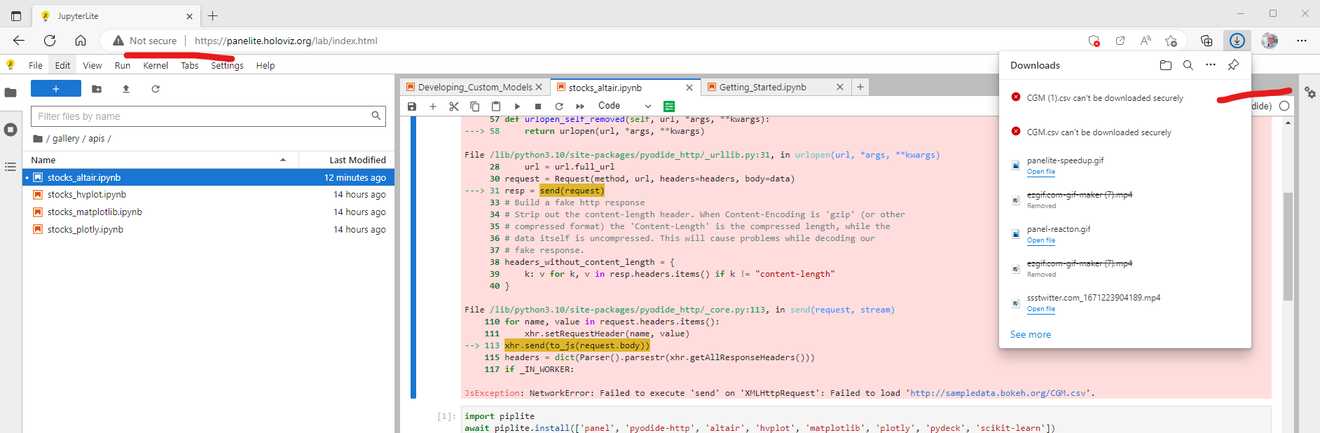 Bokeh Sample Data Is Not And Cannot Be Downloaded In Panelite · Issue 4207 · Holovizpanel · Github