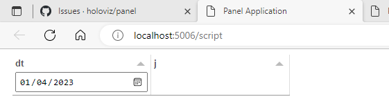 Tabulator date type header_filter not working · Issue #4543 · holoviz/panel · GitHub