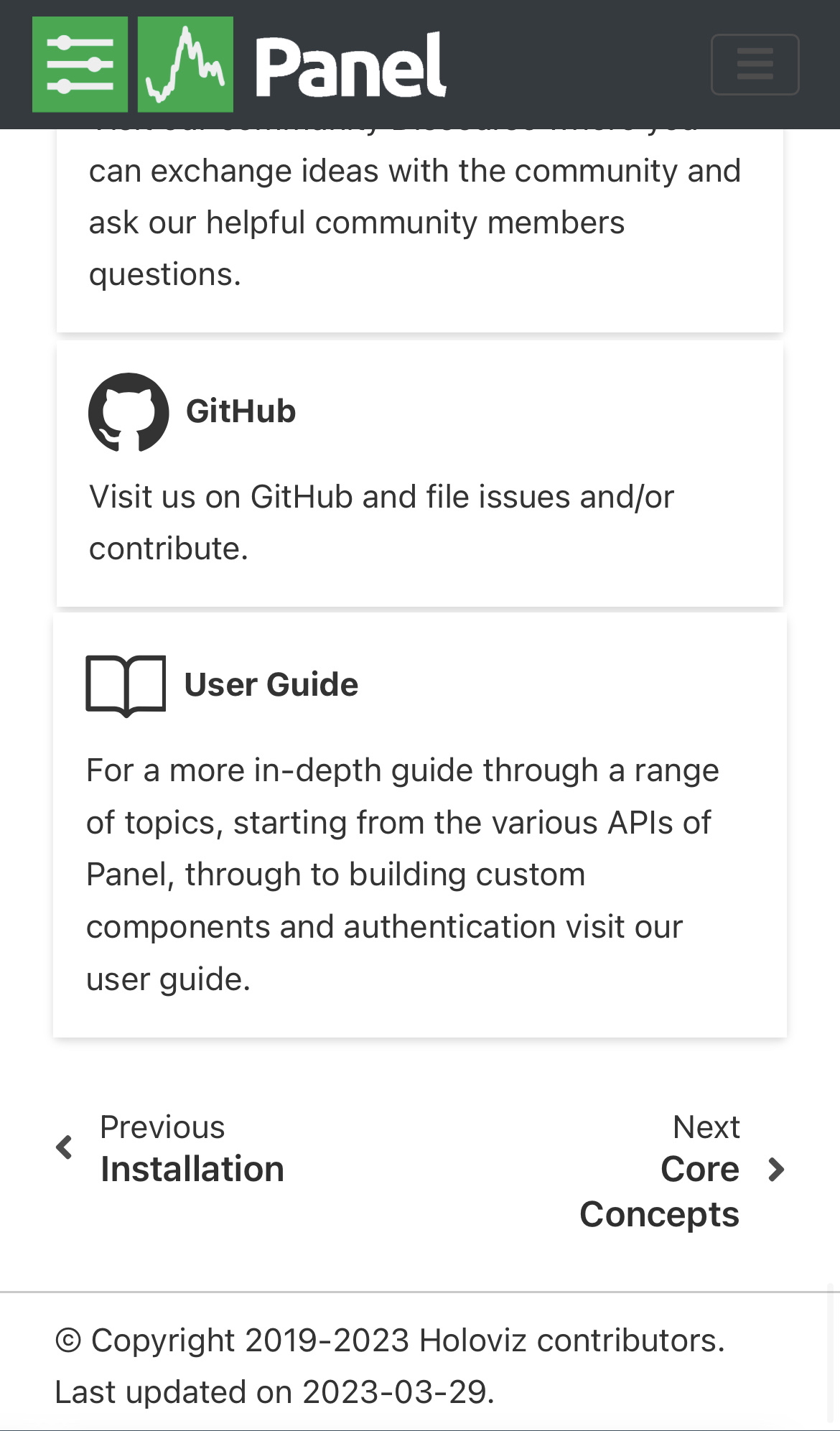 doc links not working · Issue #4586 · holoviz/panel · GitHub