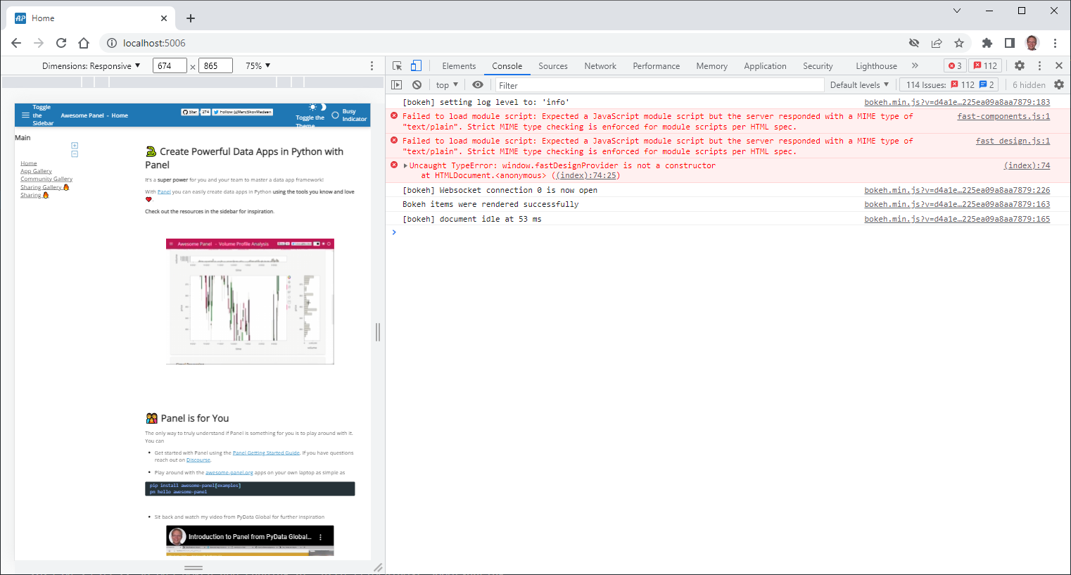 Failed to load module script · Issue #4721 · holoviz/panel · GitHub
