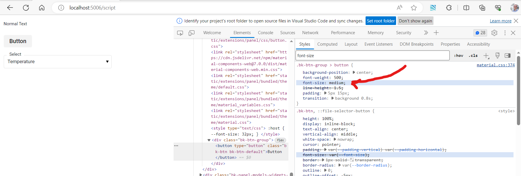 Cannot adjust font-size of material design widgets · Issue #5322 · holoviz/panel · GitHub