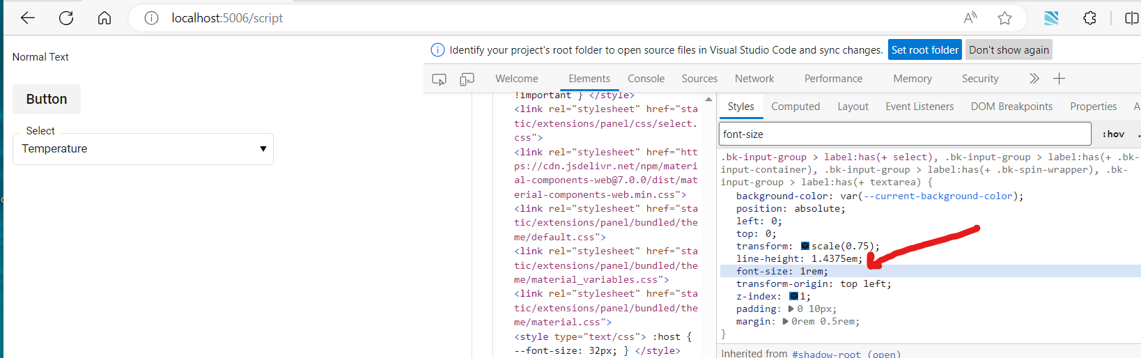 Cannot adjust font-size of material design widgets · Issue #5322 · holoviz/panel · GitHub