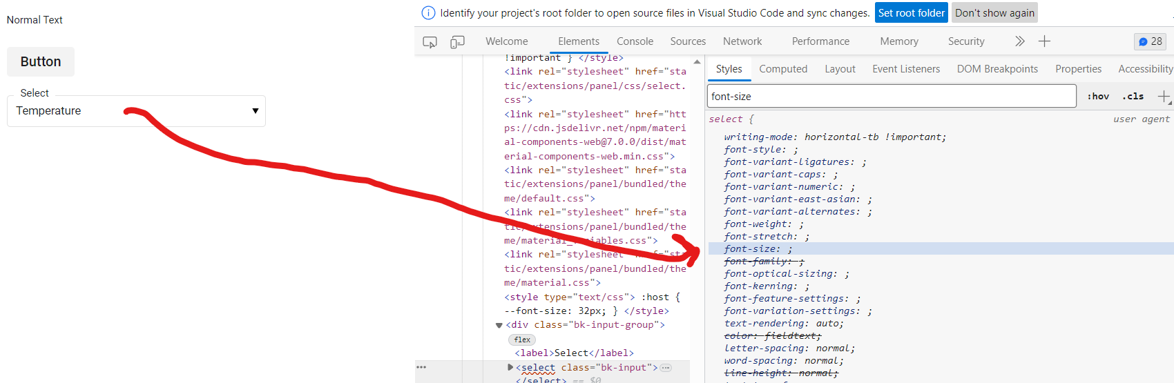 Cannot adjust font-size of material design widgets · Issue #5322 · holoviz/panel · GitHub