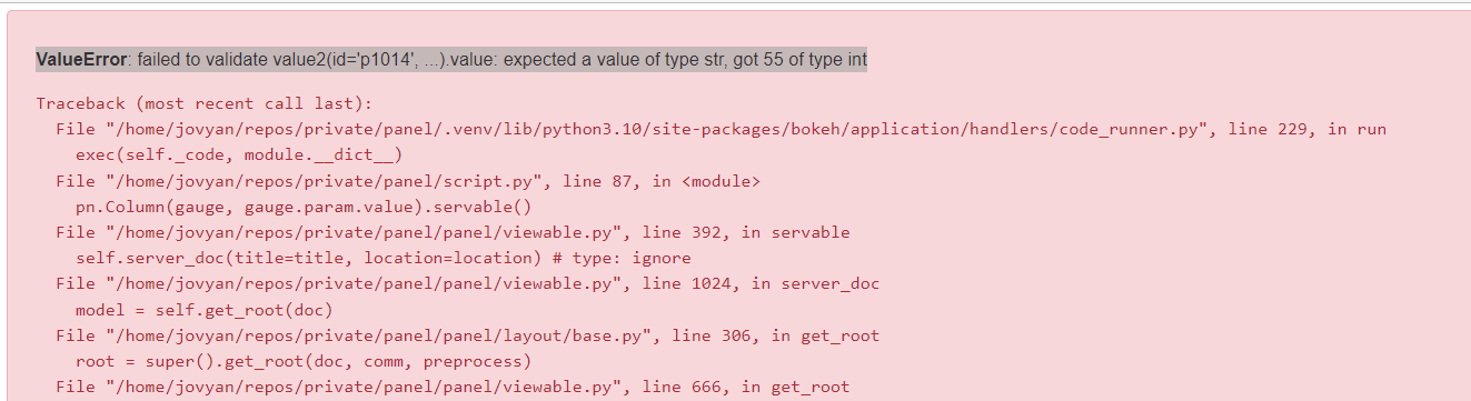 Reactivehtml Valueerror Failed To Validate · Issue 5451 · Holovizpanel · Github 