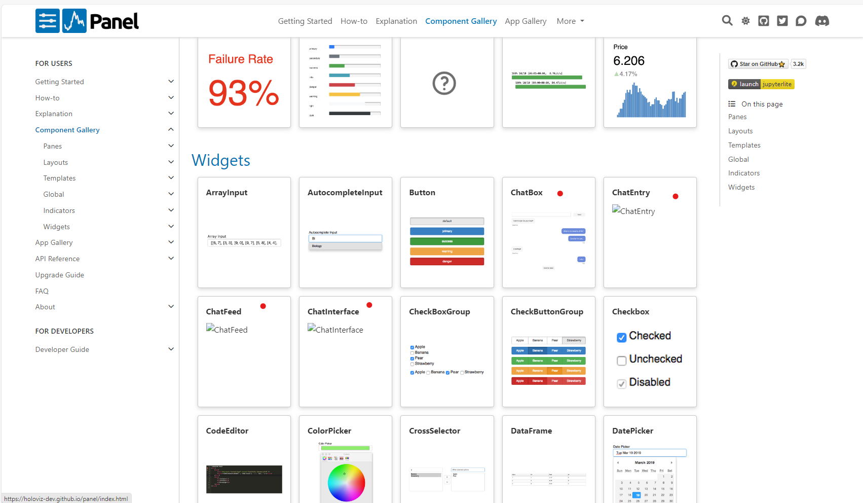 Chat Docs issues · Issue #5622 · holoviz/panel · GitHub
