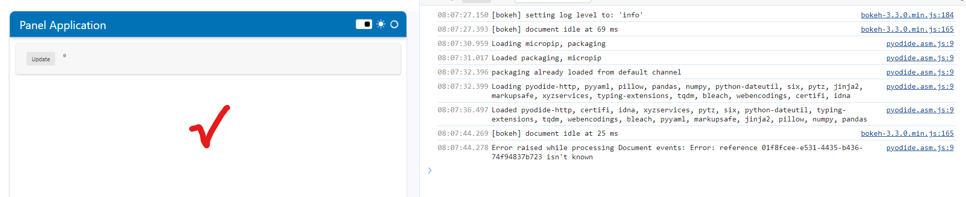 Make Pyodide init_doc + write_doc idempotent · Issue #5810 · holoviz/panel · GitHub