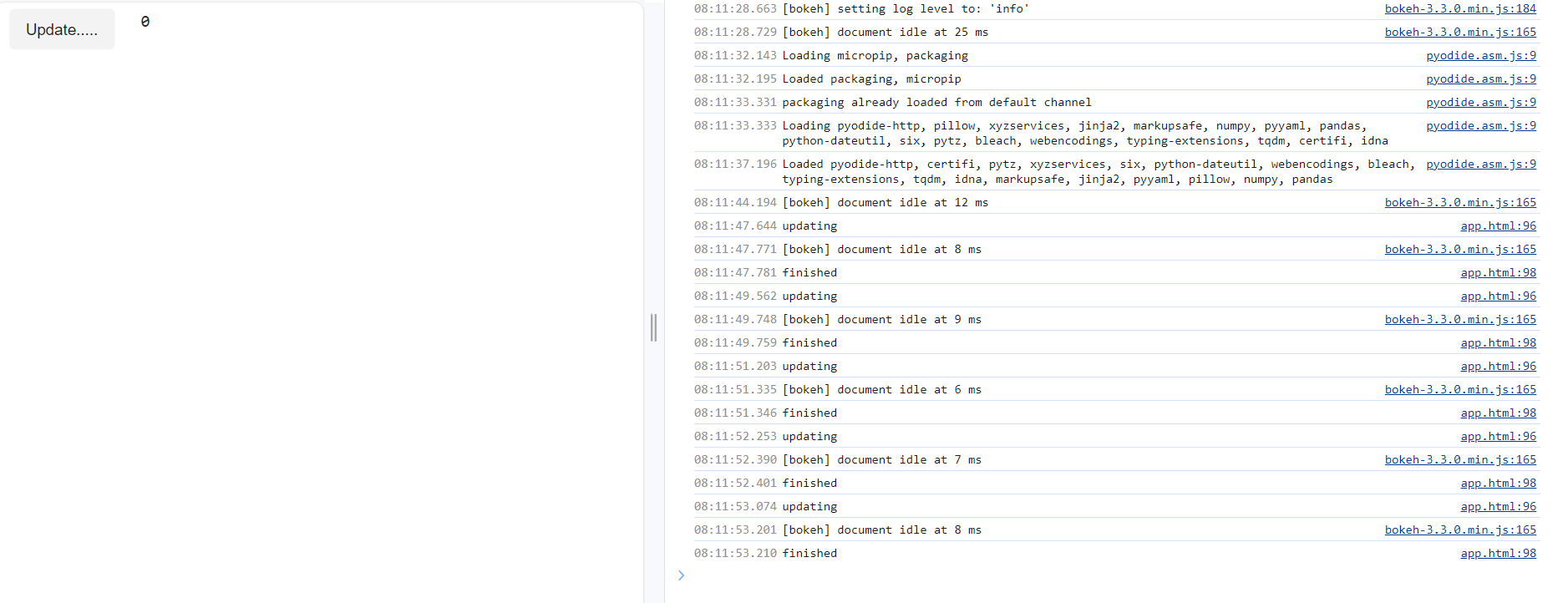 Make Pyodide init_doc + write_doc idempotent · Issue #5810 · holoviz/panel · GitHub