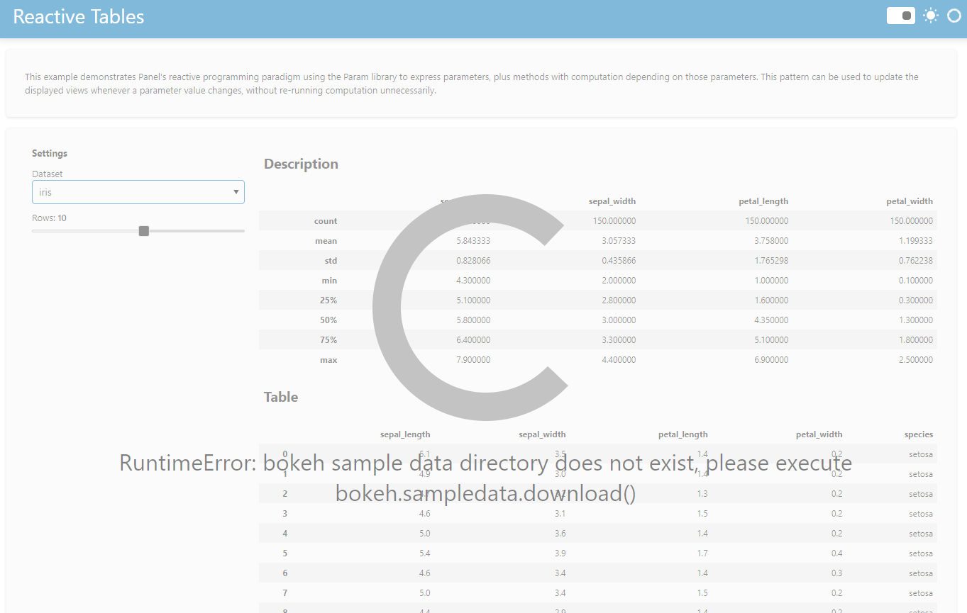 Tableviewer Pyodide App Not Working Needs Bokeh Sample Data · Issue 