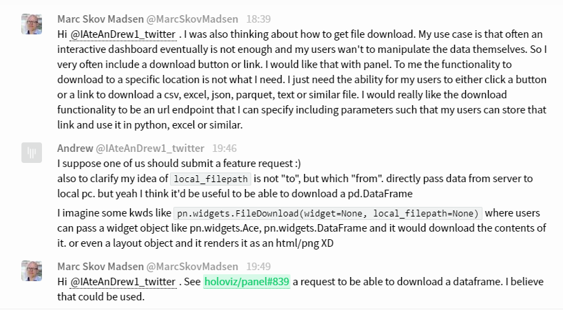 Downloadable DataFrame · Issue #839 · holoviz/panel · GitHub