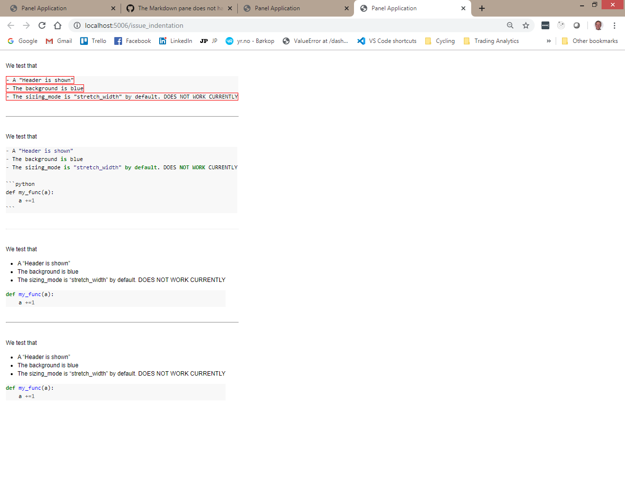 The Markdown Pane Does Not Handle Indented Docstrings Well · Issue