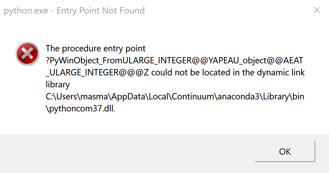 The procedure entry point could not be located ... error during installation · Issue #262 ...