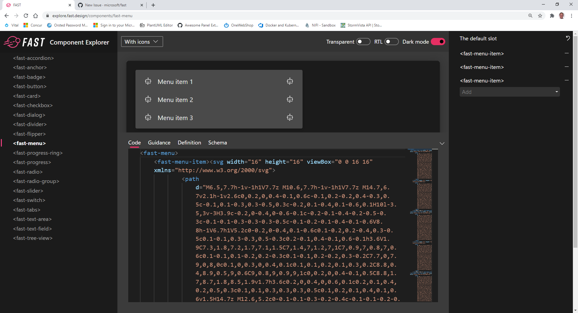 fast-menu-item icon example not working as expected · Issue #3910 · microsoft/fast · GitHub