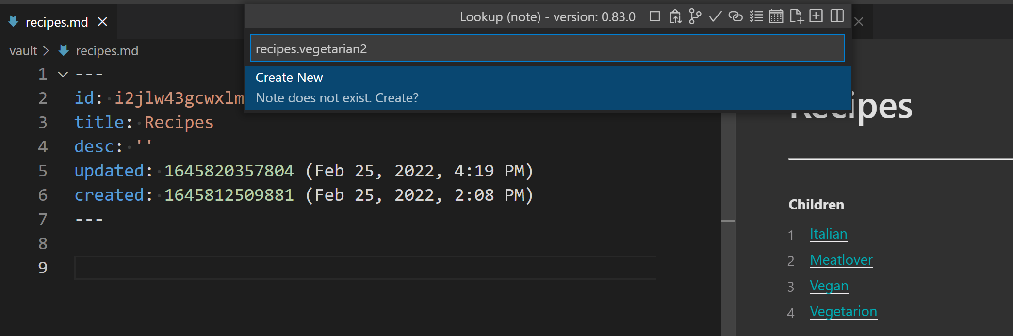 Parent Note not auto updated after a child is created. · Issue #2489 · dendronhq/dendron · GitHub