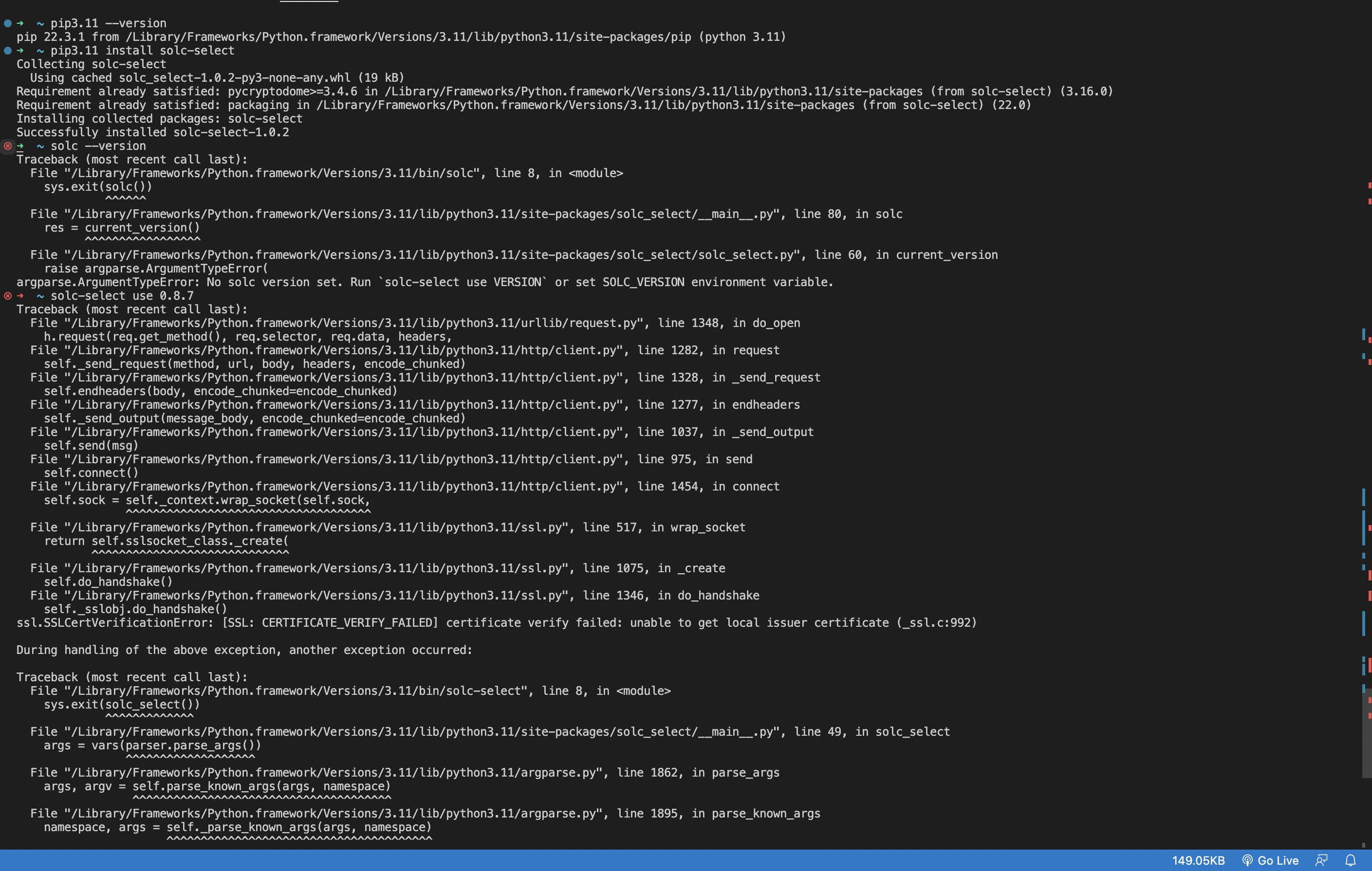 Traceback (most recent call last) · smartcontractkit full-blockchain-solidity-course-js ...