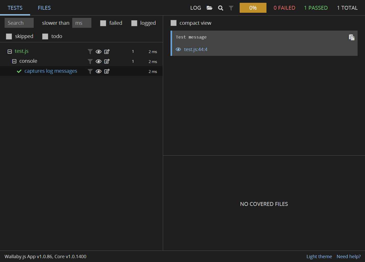 Ability to suppress "console.log" capture · Issue #3189 · wallabyjs/public · GitHub