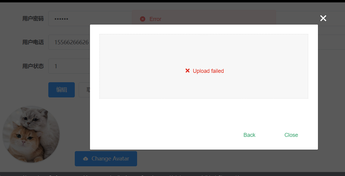 请问在头像上传中的avatar-upload.vue，后台java代码怎么写啊 我自己写的后台上传成功但是前台却报错 · Issue #3707 · PanJiaChen/vue ...