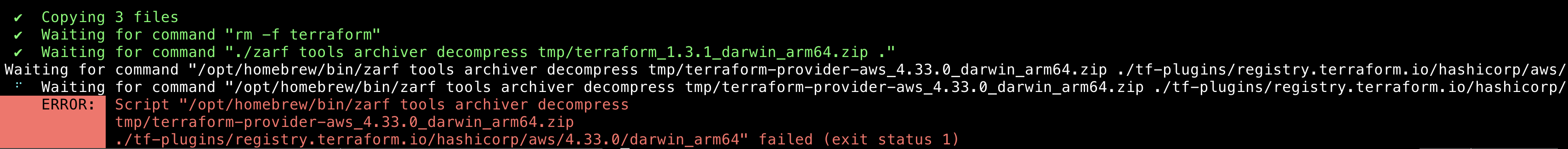 Archiver fails if files are already present · Issue #858 · zarf-dev/zarf · GitHub