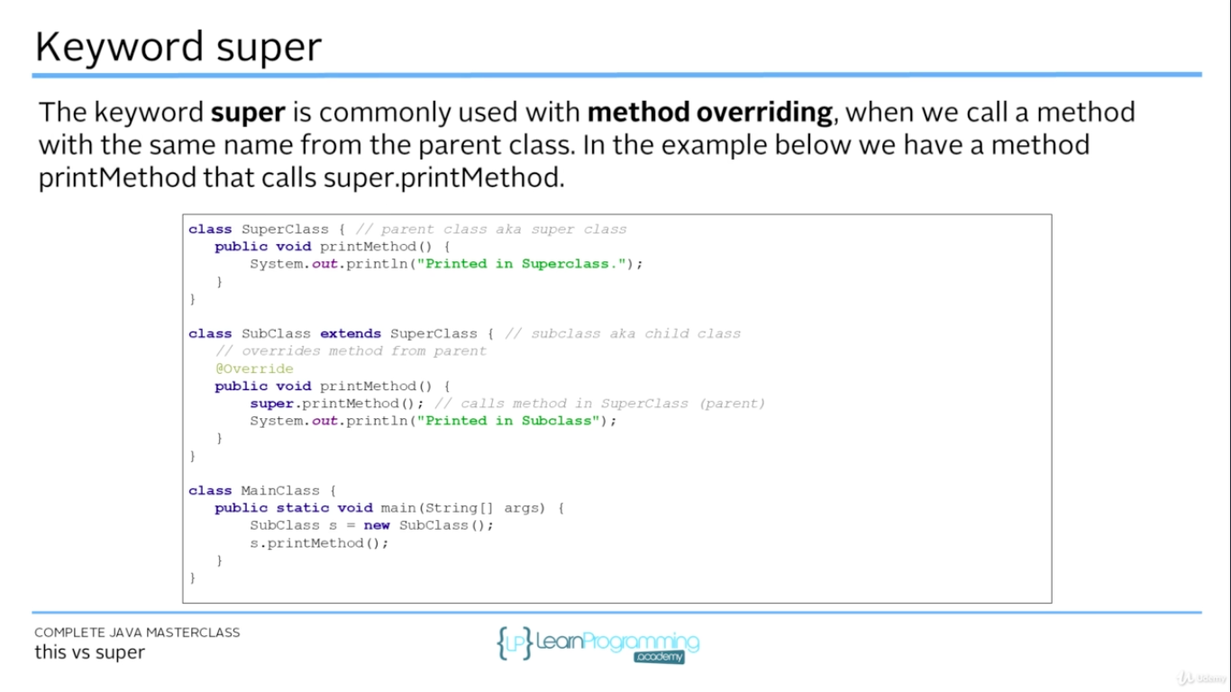 Note part two : Java Programming Masterclass for Software Developers ...