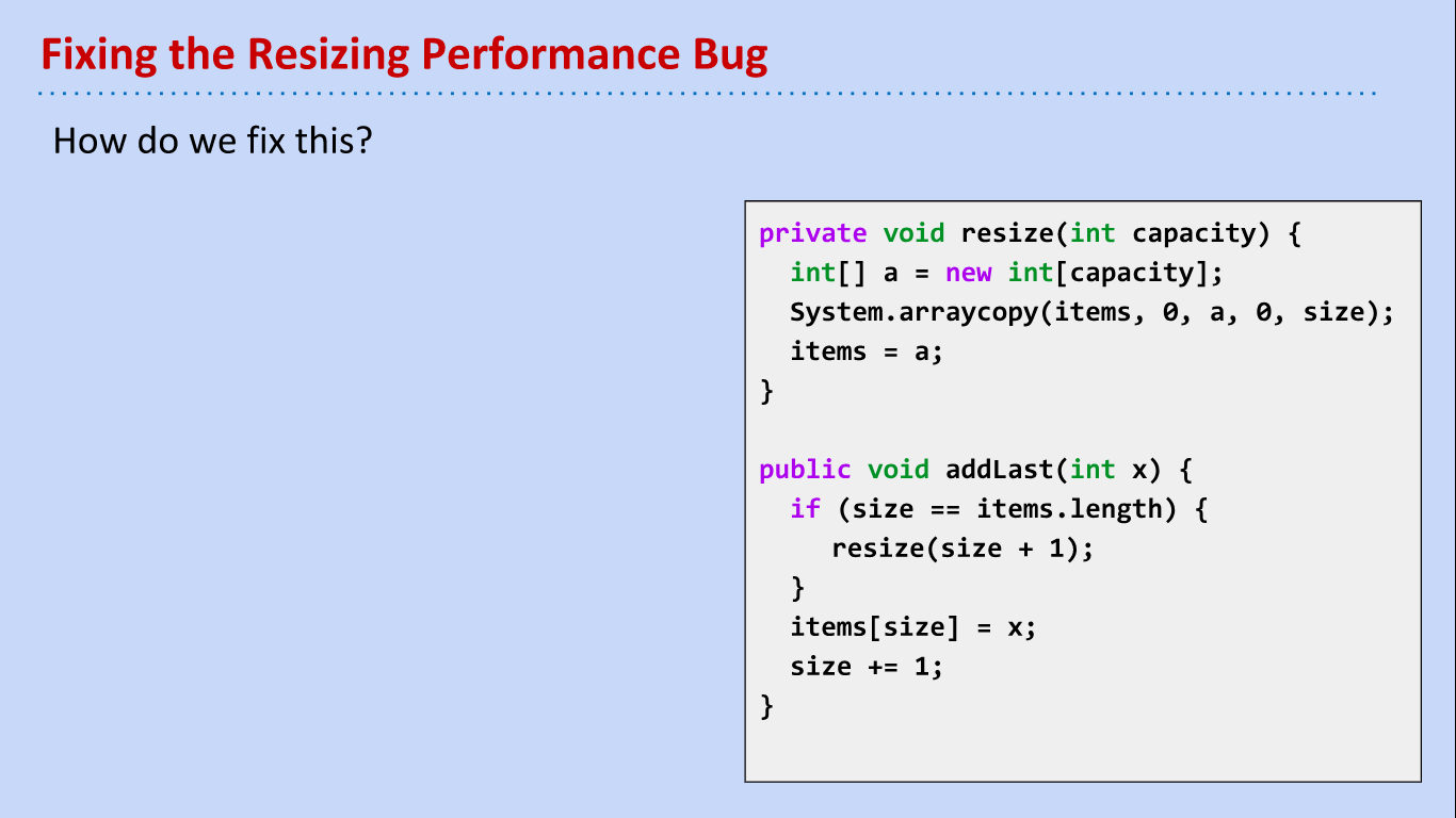 CS61B 2018 Lecture 6 ALists, Resizing, vs. SLists + proj1a · Issue #85 ...