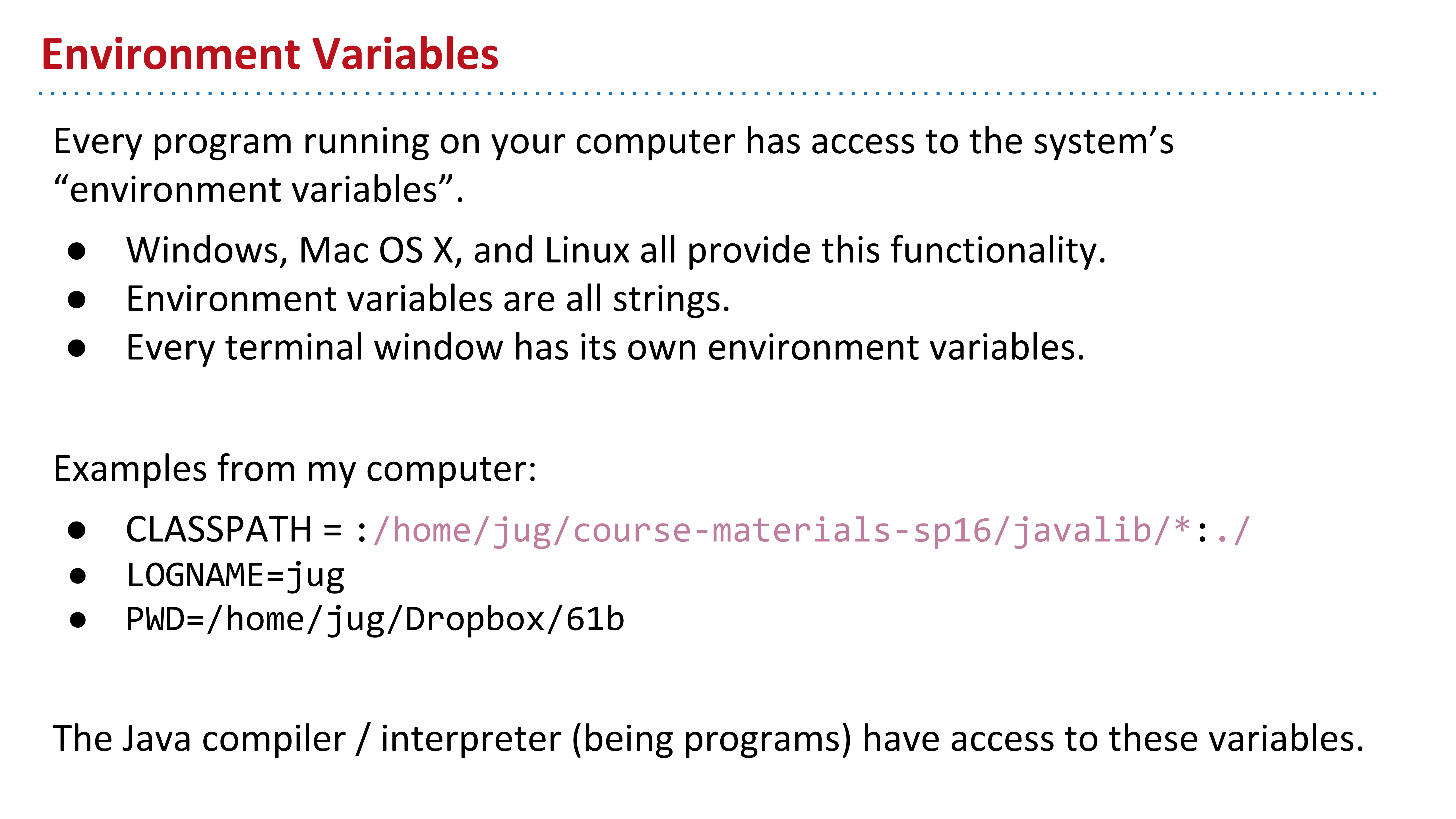 CS61B 2018 Lecture 11 Libraries, Abstract Classes, Packages + Environment Variable + disc04 ...