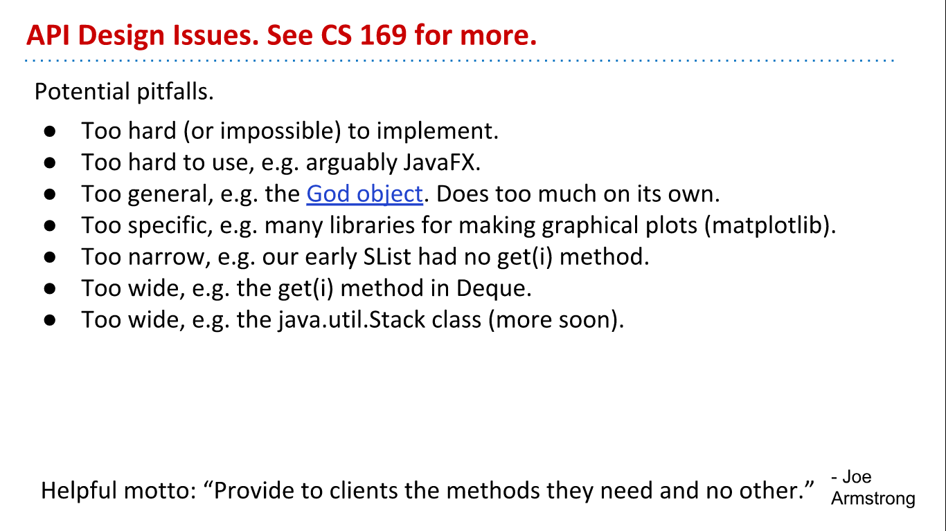 CS61B 2018 Lecture 16 Encapsulation, Lists, Delegation vs. Extension + Exam prep 06:Exceptions ...