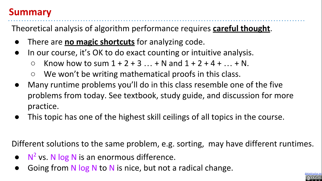 CS61B 2018 Lecture 18 Asymptotics II: Analysis of Algorithms + disc08 ...
