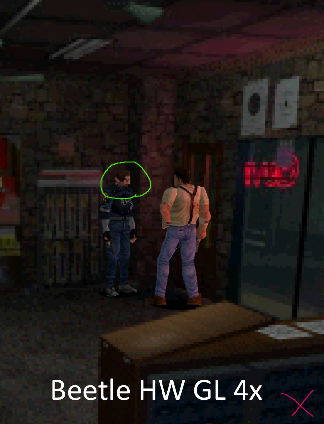 [Vulkan/Beetle PSX HW] RE2 - Dual Shock Ver. - Texture warping error on Leon's face · Issue #407 ...