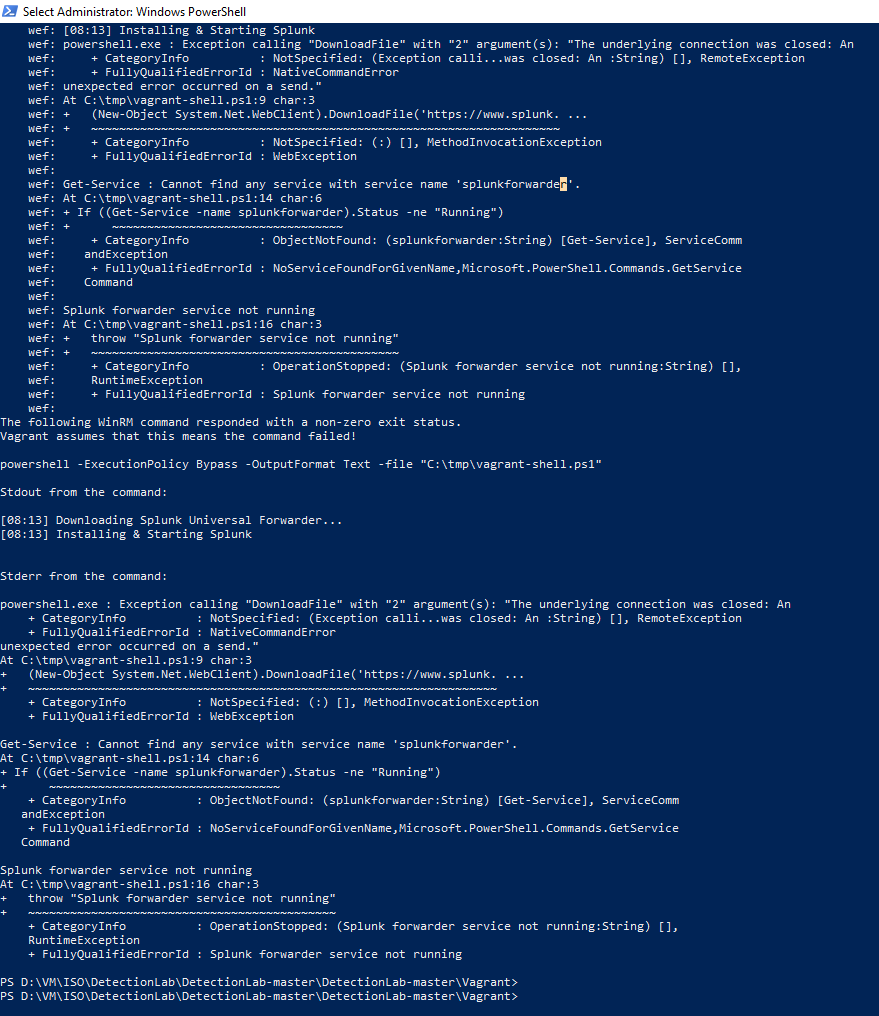 Possible problem with post_build_checks.ps1 · Issue #559 · clong/DetectionLab · GitHub
