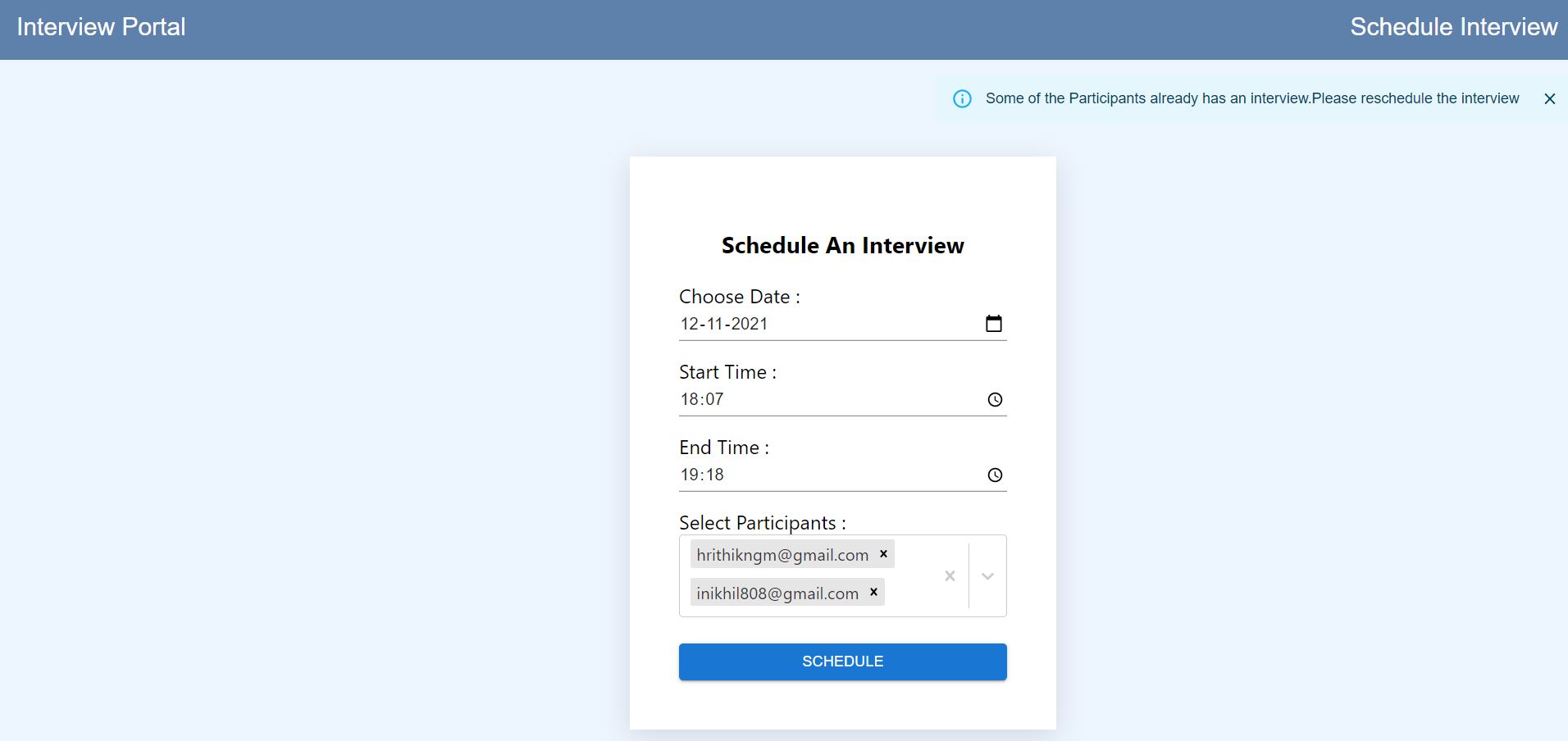 GitHub - adarsh899/Interview-Portal