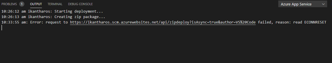 unable to deploy via VSCode · Issue #1988 · microsoft/vscode-azureappservice · GitHub