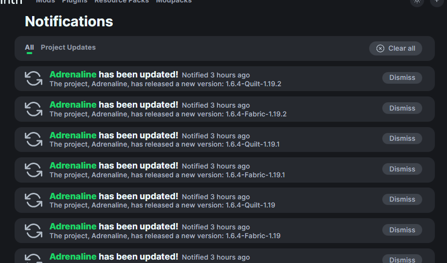 (notification area) Condense versions made for a project into an openable list · Issue #658 ...