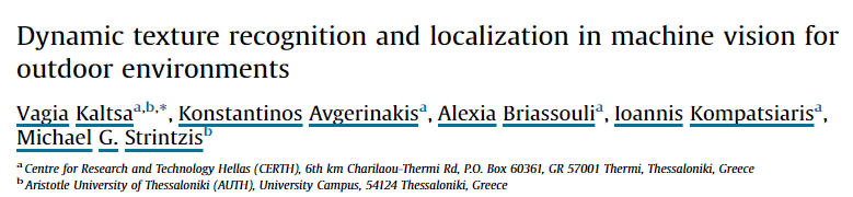 Dynamic texture recognition and localization in machine vision for outdoor environments · Issue ...