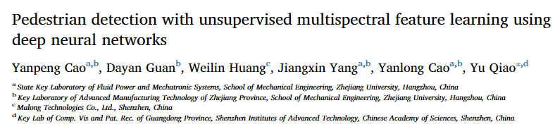 Pedestrian detection with unsupervised multispectral feature learning using deep neural networks ...