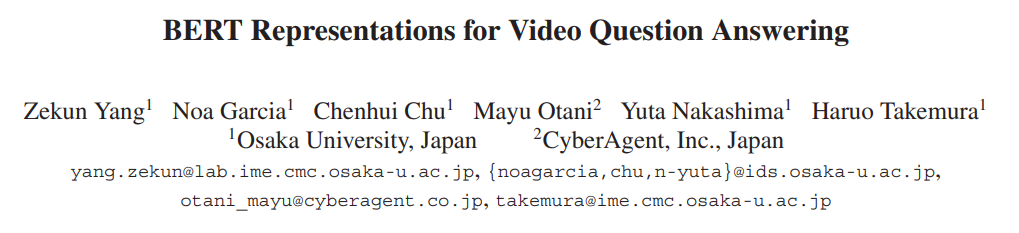 BERT representations for Video Question Answering · Issue #218 · ShotaroKataoka/paper_summary ...
