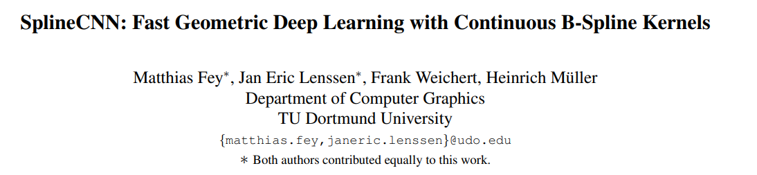 SplineCNN: Fast Geometric Deep Learning with Continuous B-Spline Kernels · Issue #222 ...